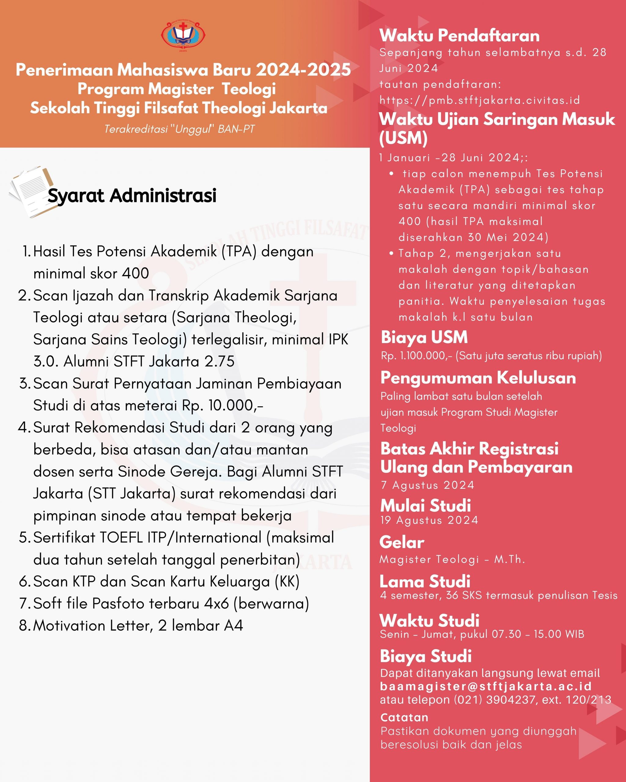 Penerimaan Mahasiswa Baru 2024/2025 – Sekolah Tinggi Filsafat Theologi Jakarta